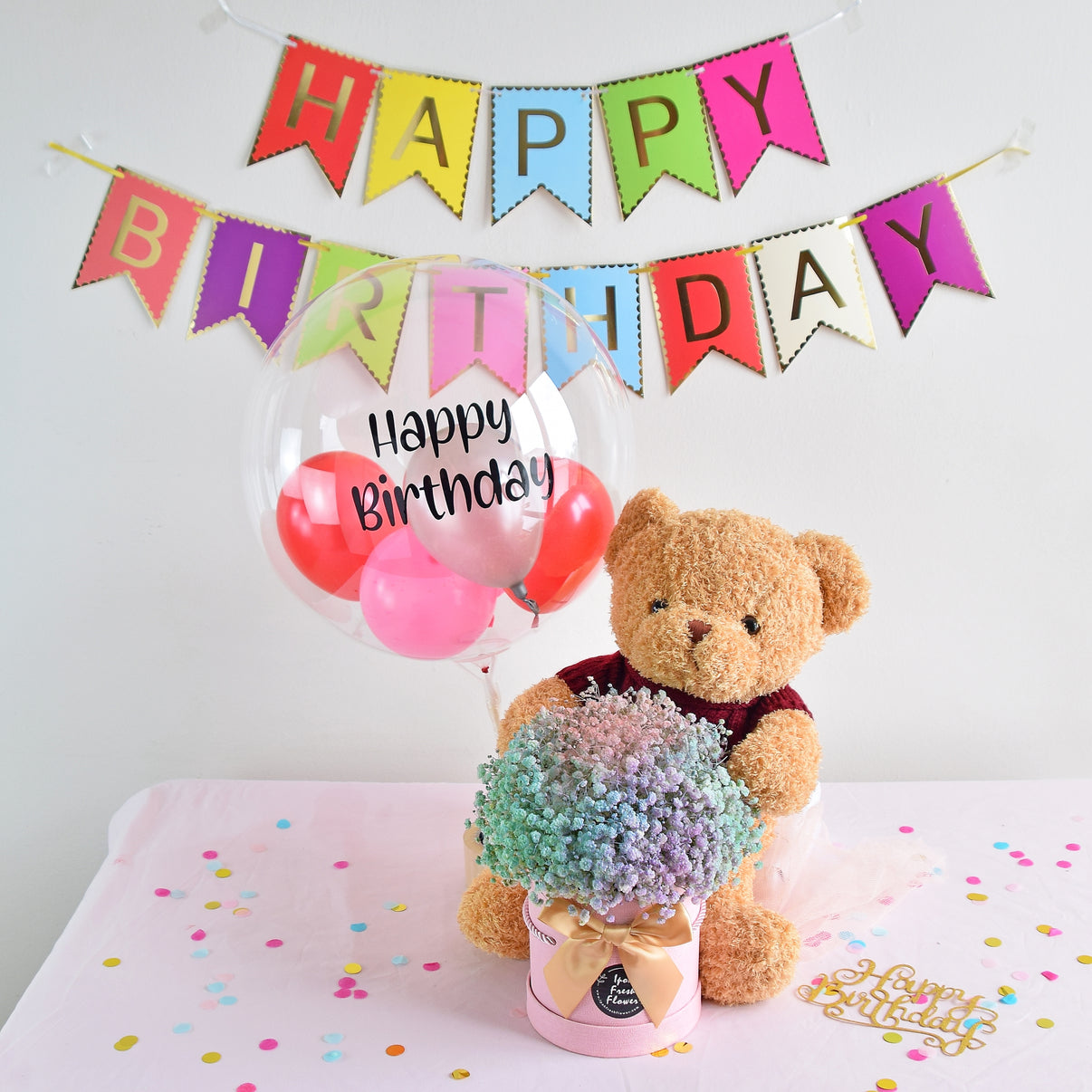 Becca Birthday Bundle| Flowers, Balloons &Cake| Same Day Delivery ...