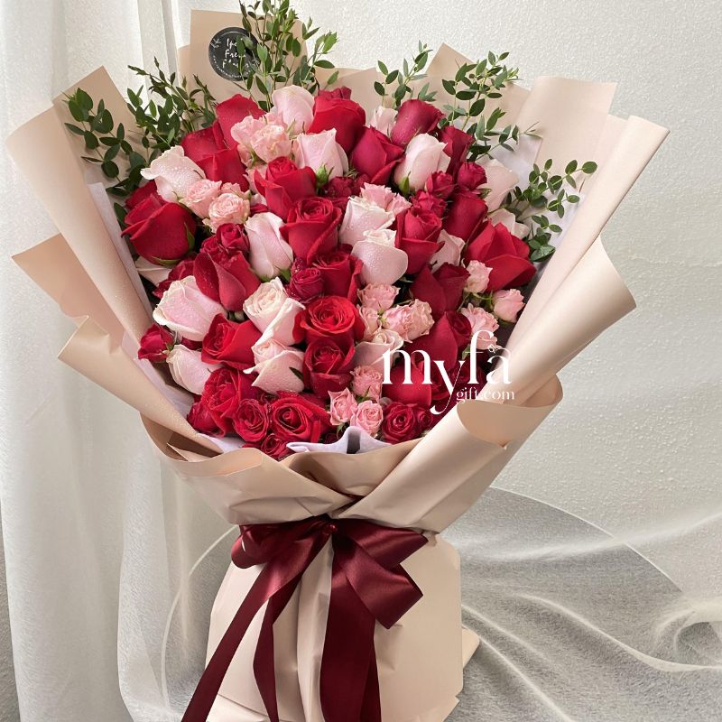 Swan| Giant 99 Roses Fresh Flower Bouquet| Same Day Delivery – myfa ...